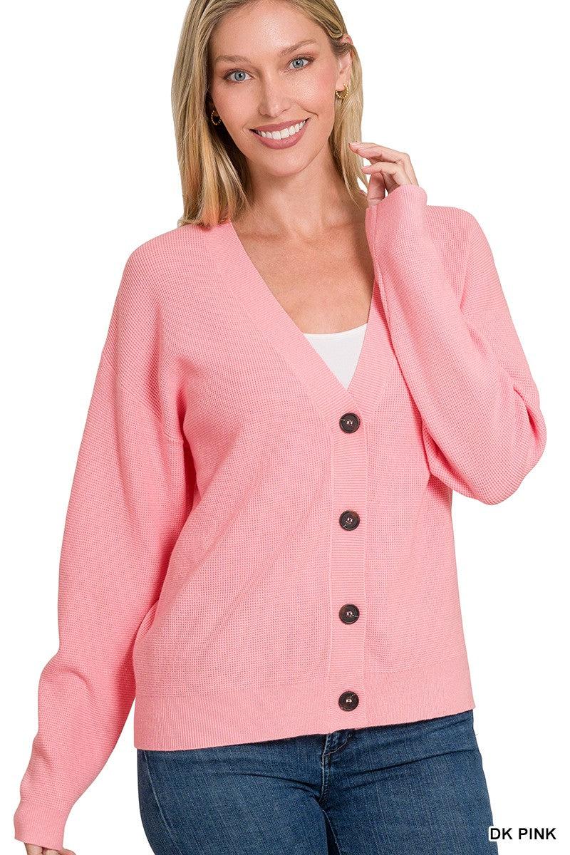 Zoey Viscose Sweater Cardigan Pink. high-quality viscose fabric retain ...